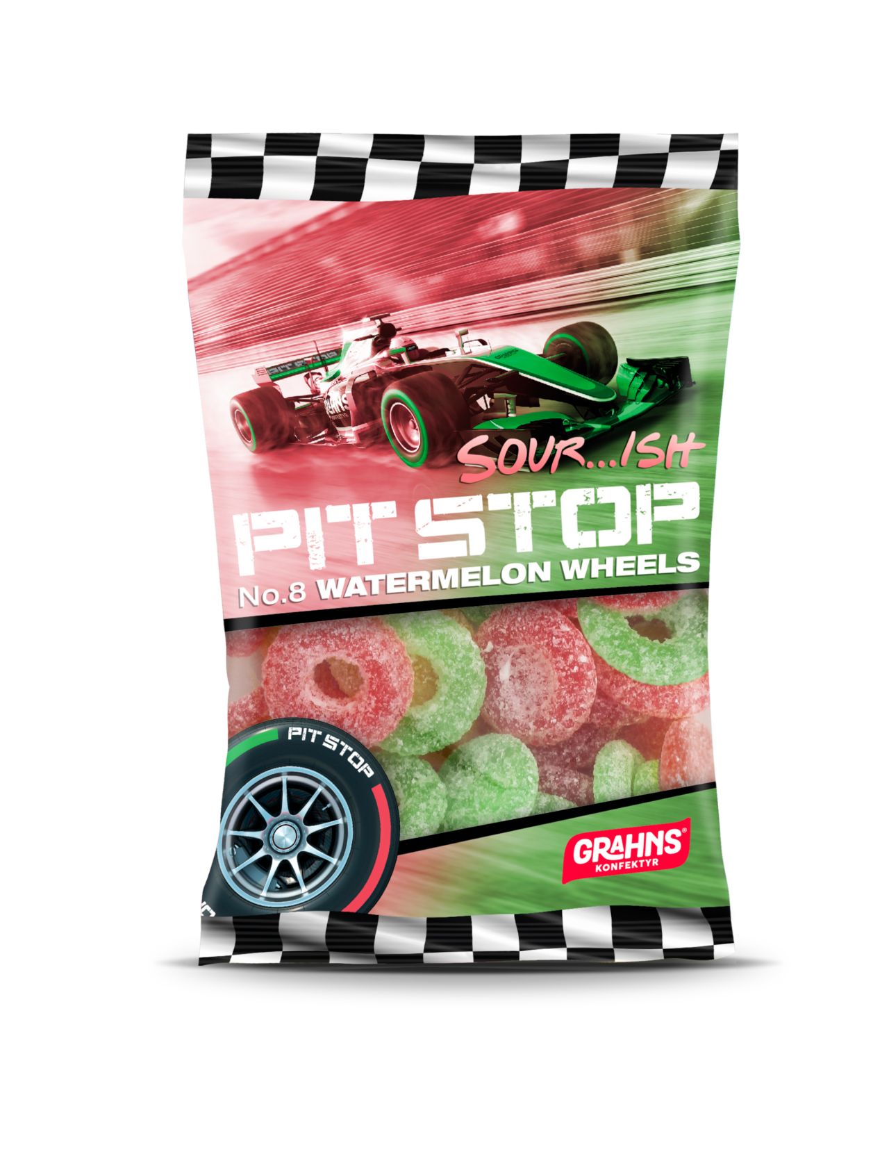 Pit Stop Watermelon Wheels 100g - Hultén försäljning